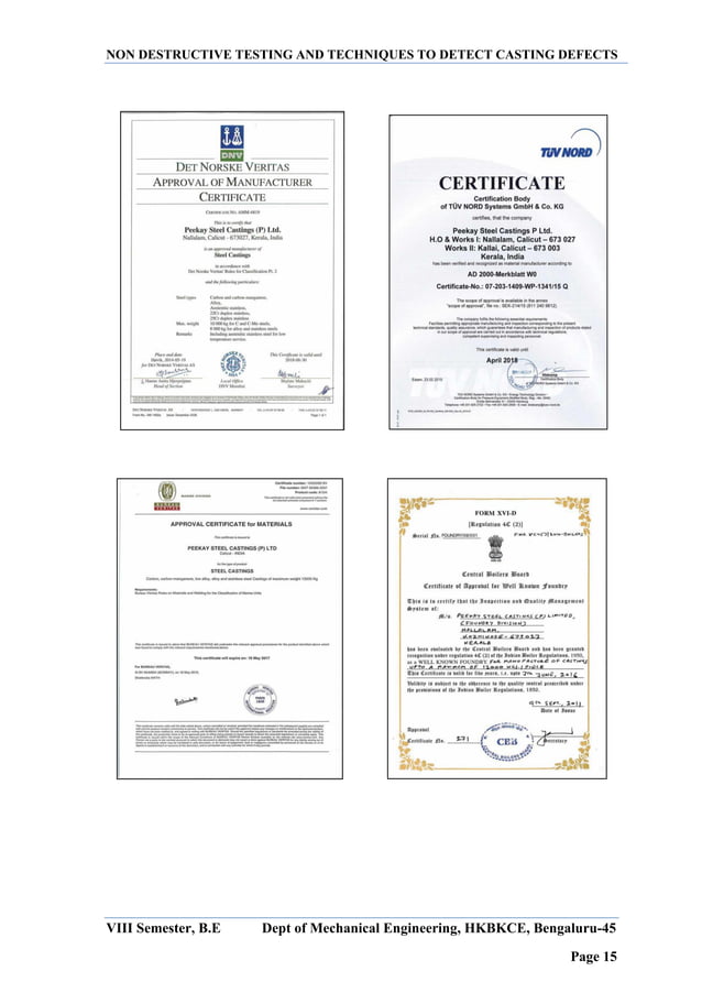 VTU Internship Report.[Peekay Steel Castings] | PDF | Education