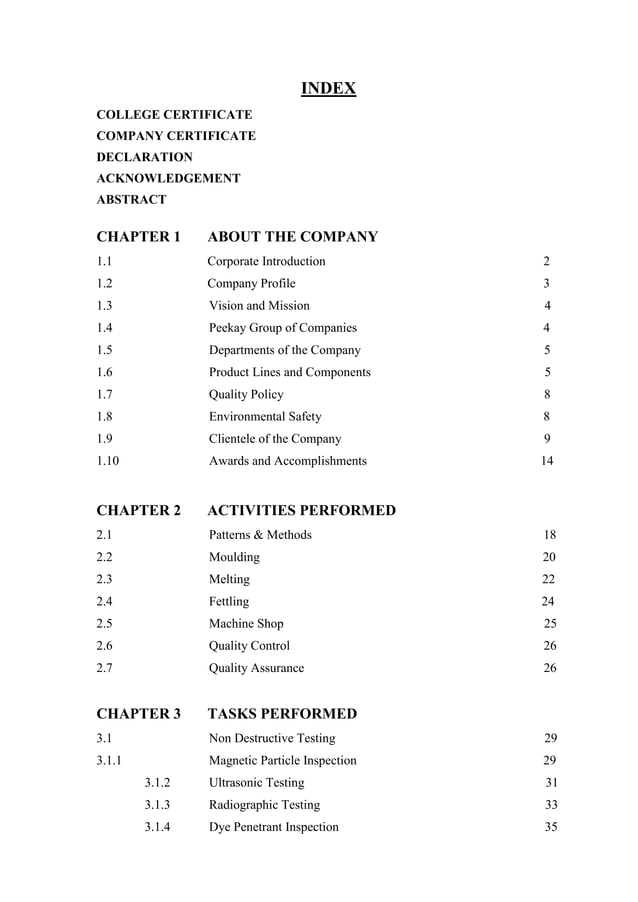 VTU Internship Report.[Peekay Steel Castings] | PDF | Education