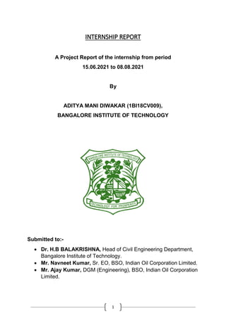 Internship report at Indian Oil Corporation Limited | PDF