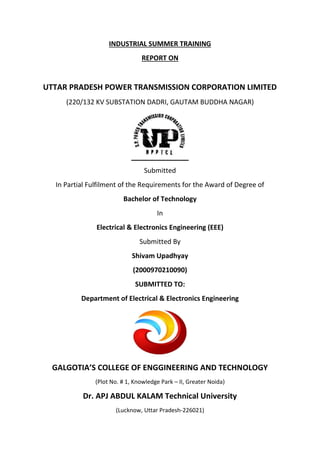 internship report of 220/132 kV substation | PDF