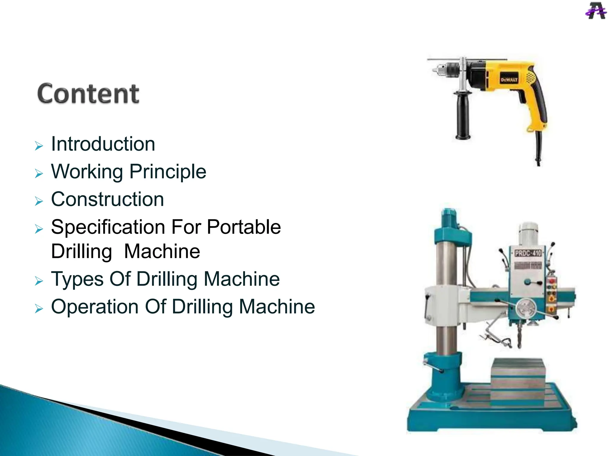 internship report on working & types of drilling machine | PPTX