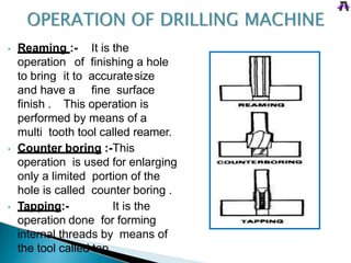 internship report on working & types of drilling machine | PPTX