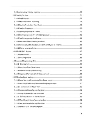 Internship report of Turag Garments & Hosiery Mills Ltd. | PDF