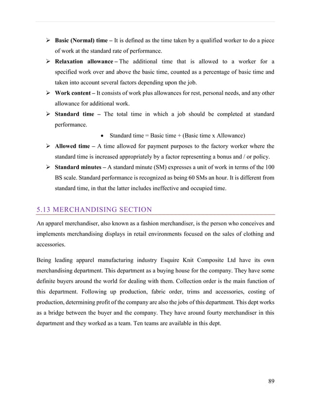 Internship report of Turag Garments & Hosiery Mills Ltd. | PDF