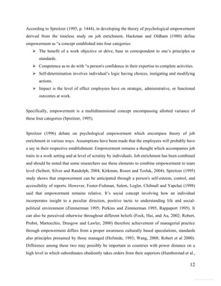 Internship report on Empowring Employees to increase job satisfacion in ...