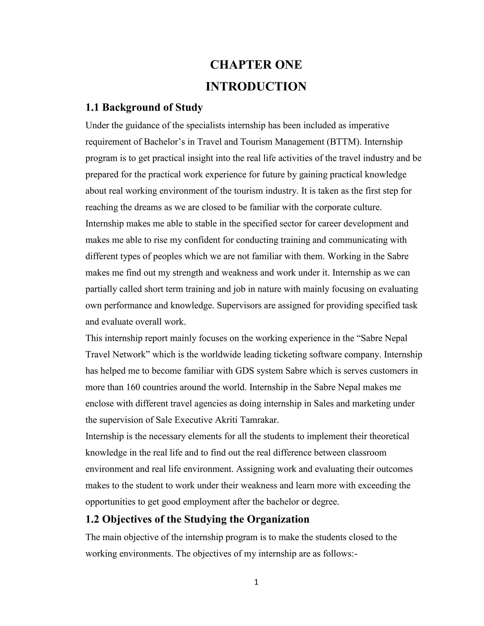 Simple Formate of internship Report | PDF