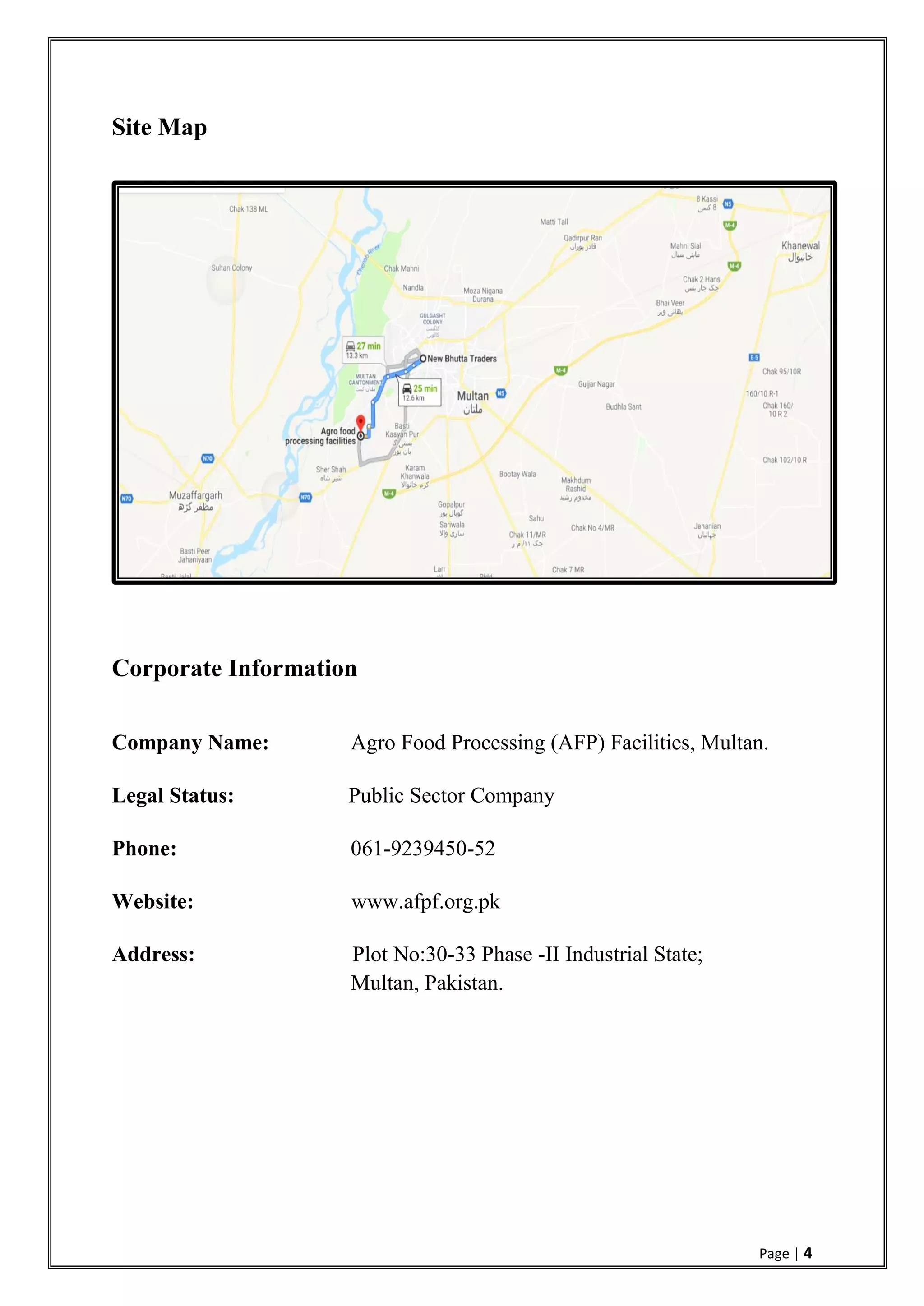Internship report Agro food processing,Multan | PDF