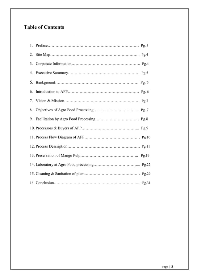 Internship report Agro food processing,Multan | PDF | Agriculture ...