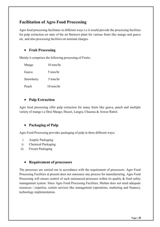 Internship report Agro food processing,Multan | PDF