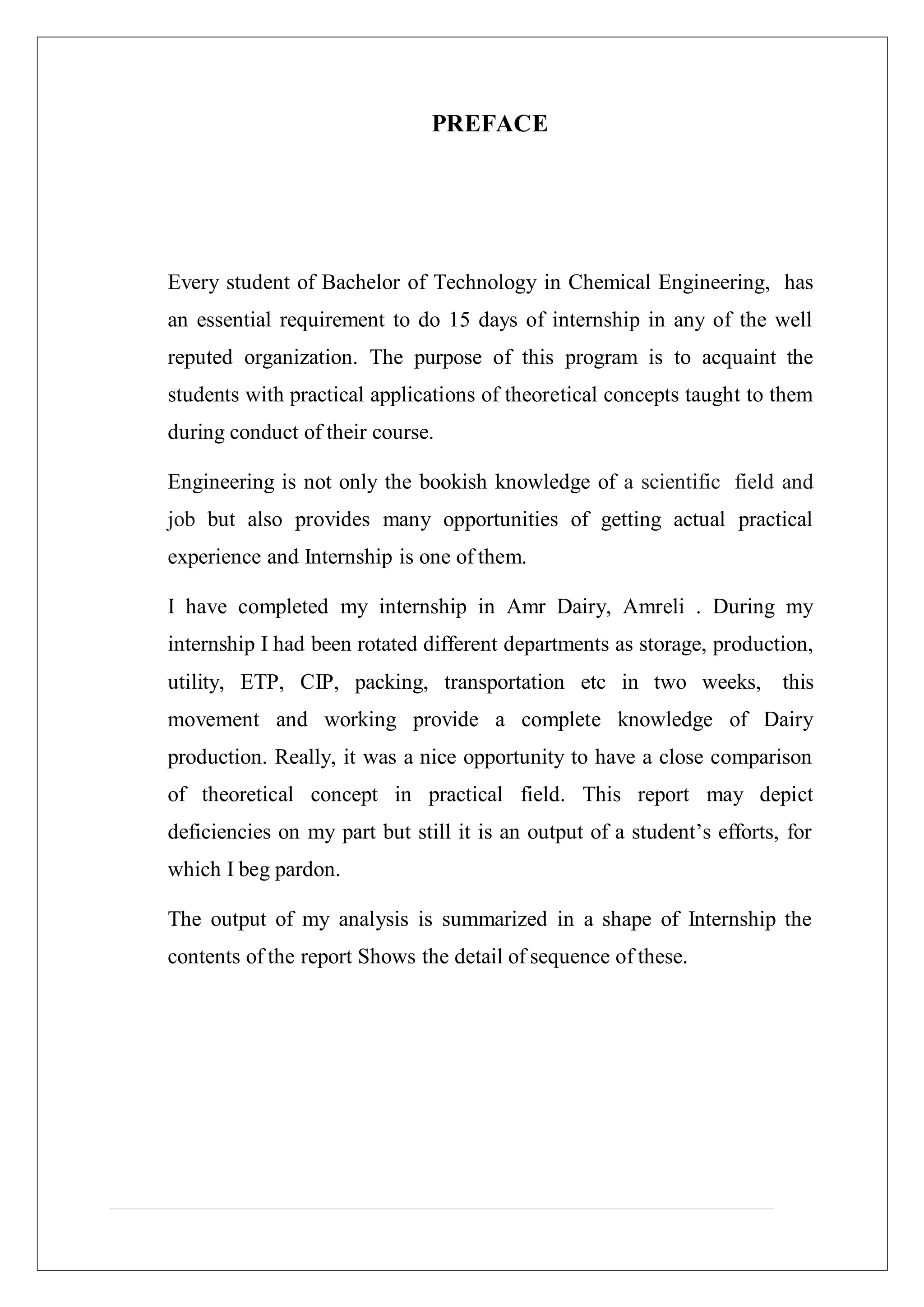 Internship Report (Amr Dairy) | PDF