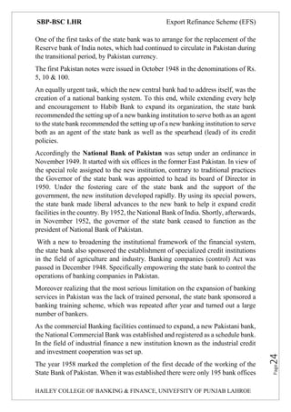 State Bank of Pakistan, BSC Internship Report | PDF