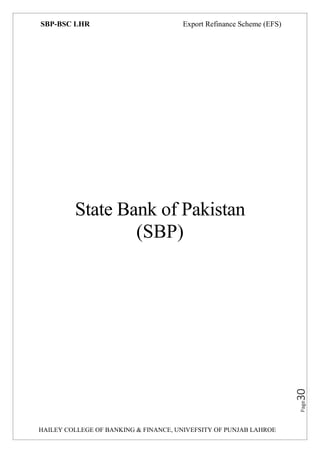 State Bank of Pakistan, BSC Internship Report | PDF