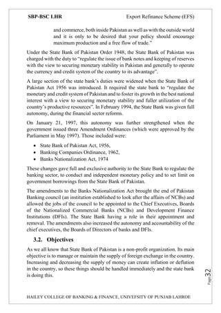State Bank of Pakistan, BSC Internship Report | PDF