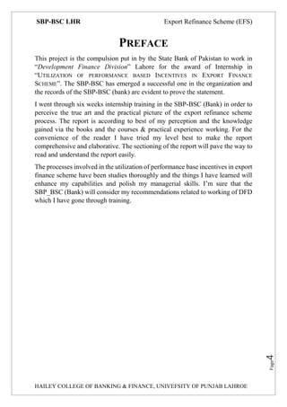 State Bank of Pakistan, BSC Internship Report | PDF