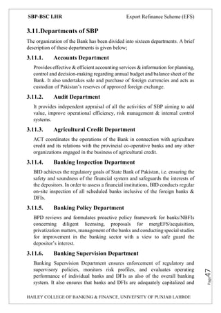 State Bank of Pakistan, BSC Internship Report | PDF
