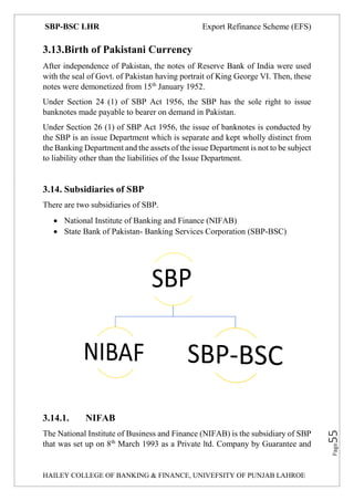 State Bank of Pakistan, BSC Internship Report | PDF