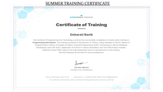 report on internshala python training | PDF