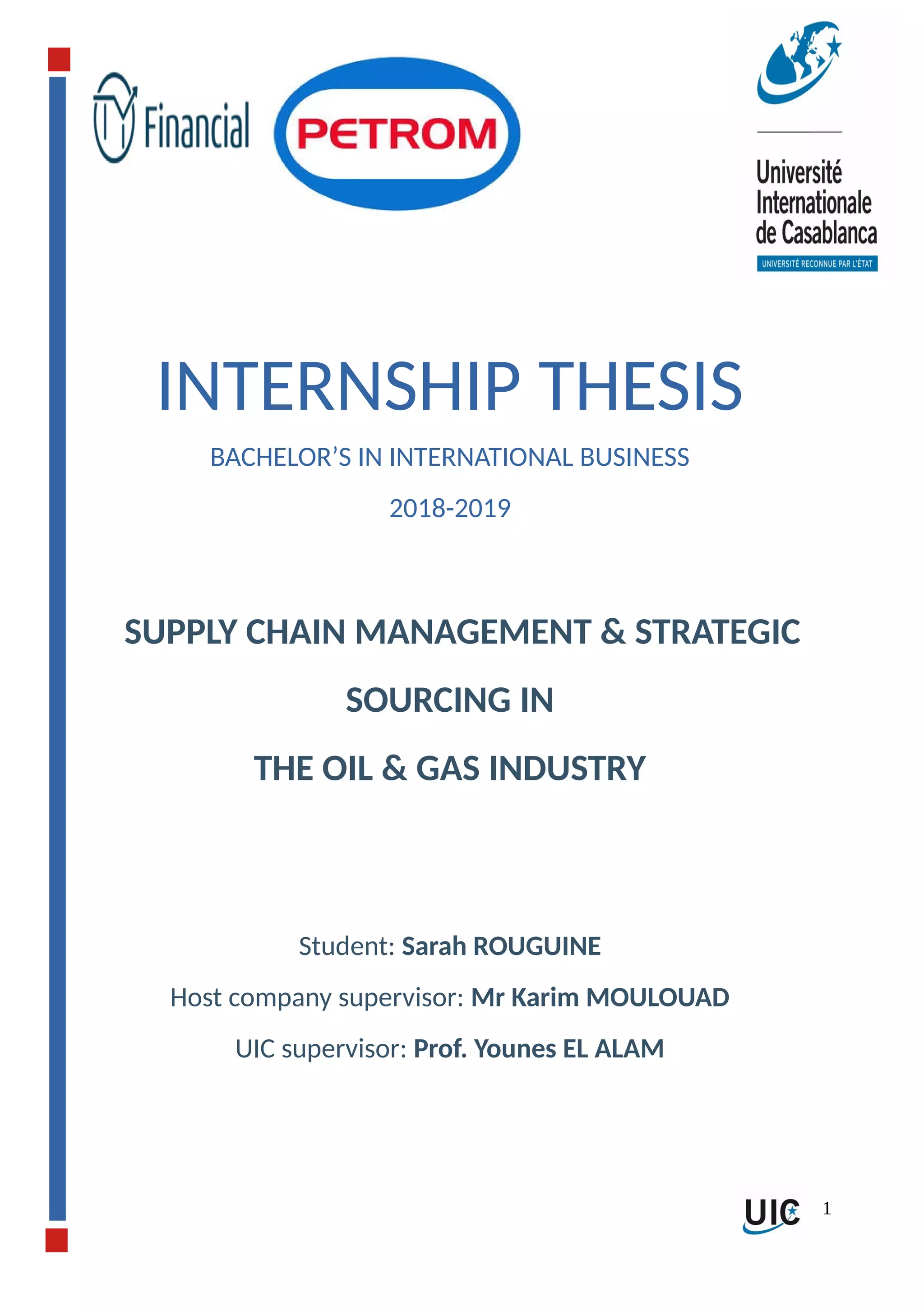 My Thesis on Supply chain Management In the Oil & Gas industry | PDF