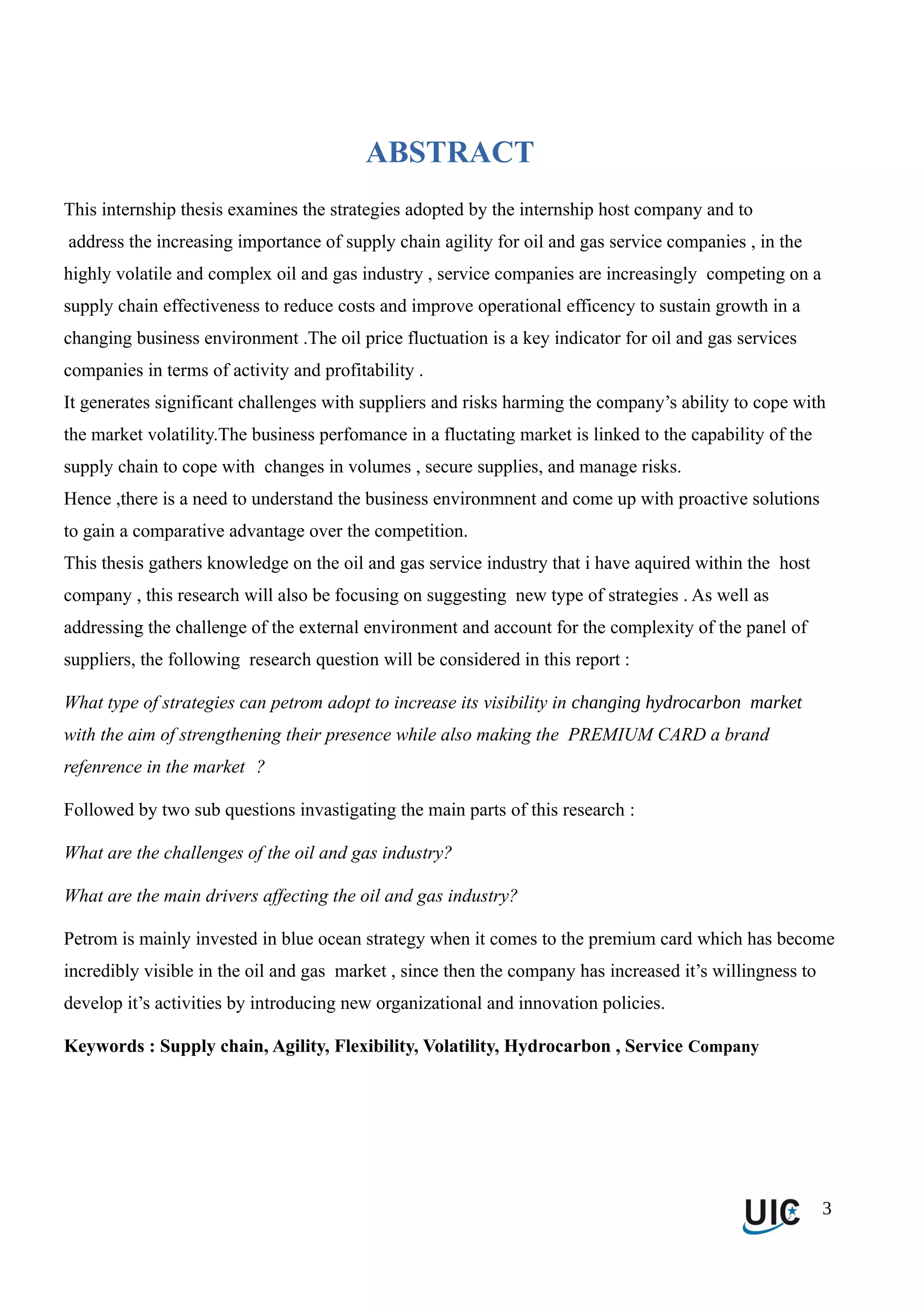 My Thesis on Supply chain Management In the Oil & Gas industry | PDF
