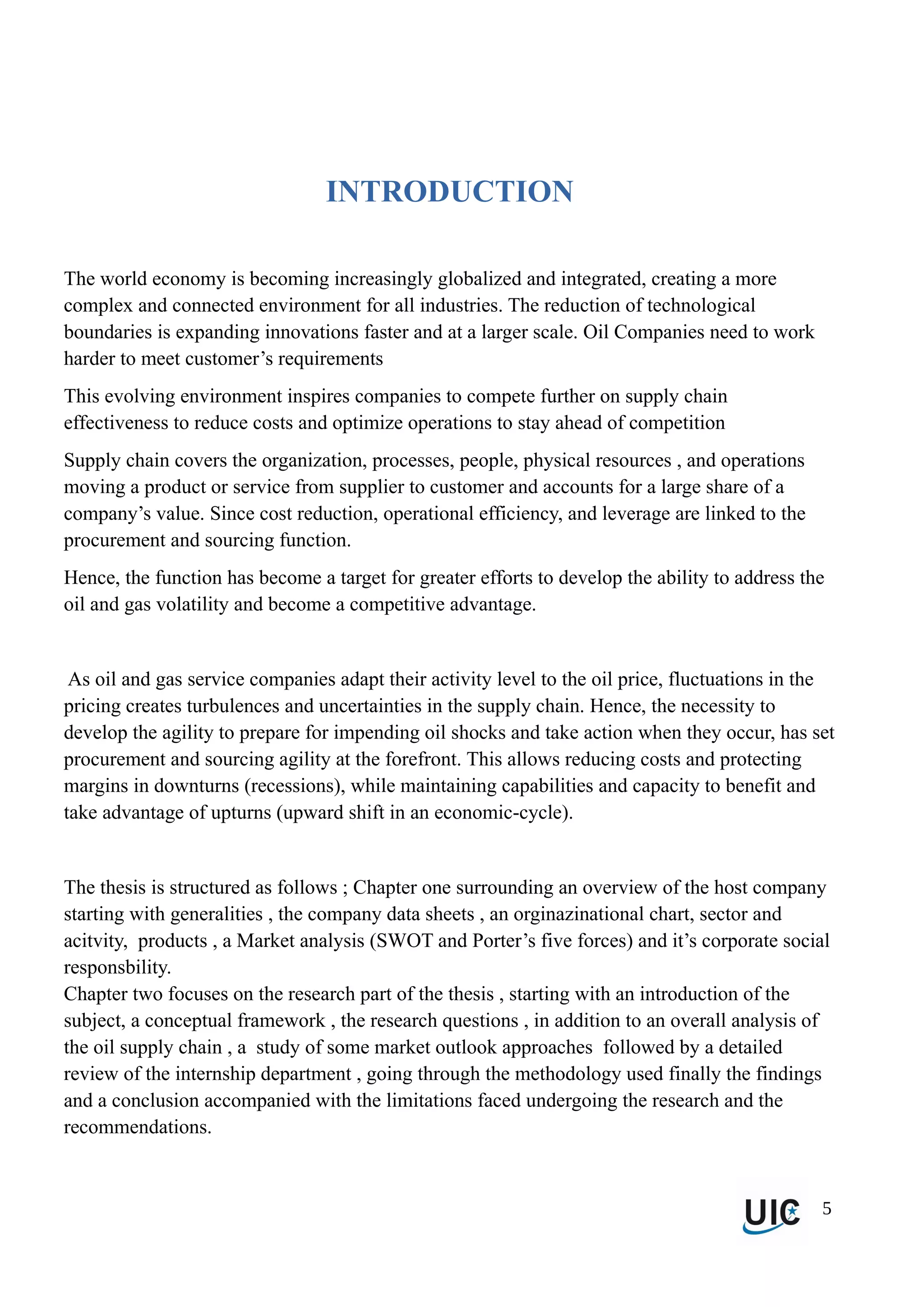 My Thesis on Supply chain Management In the Oil & Gas industry | PDF