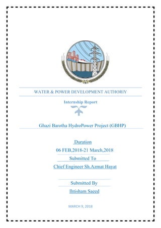 Ghazi Barotha Hydropower project Internship Report | PDF