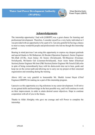 Ghazi Barotha Hydropower project Internship Report | PDF