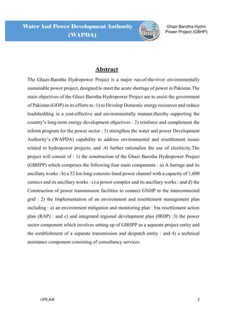 Ghazi Barotha Hydropower project Internship Report | PDF