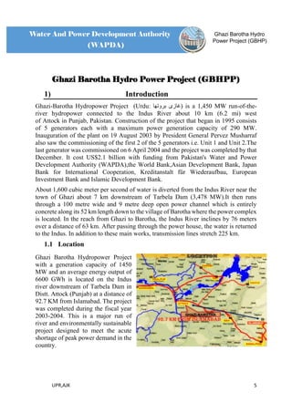 Ghazi Barotha Hydropower project Internship Report | PDF