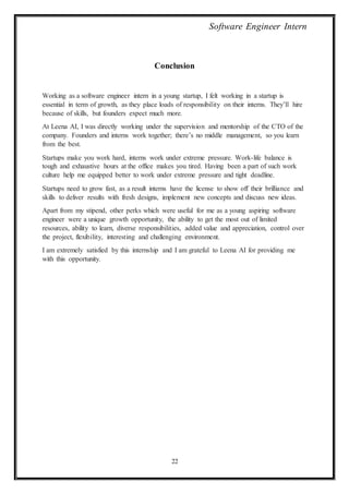 Computer Science Internship Report Leena AI | DOCX