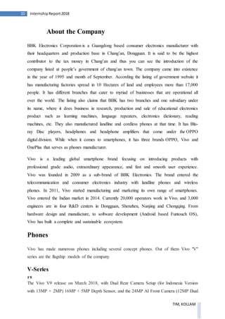 Internship report of Vivo Mobiles Kerala | DOCX