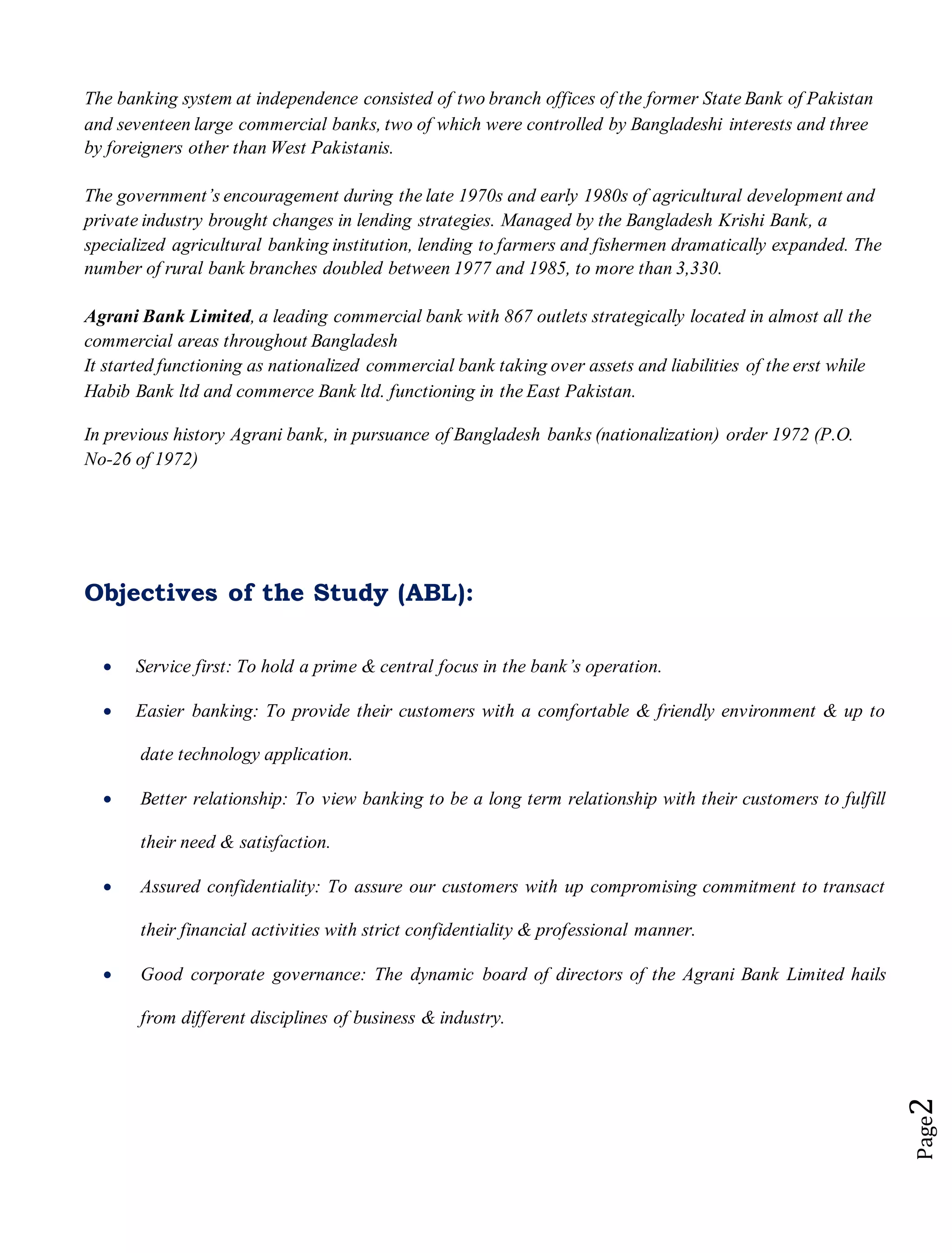 Internship Report on Agroni Bank Ltd. | DOCX