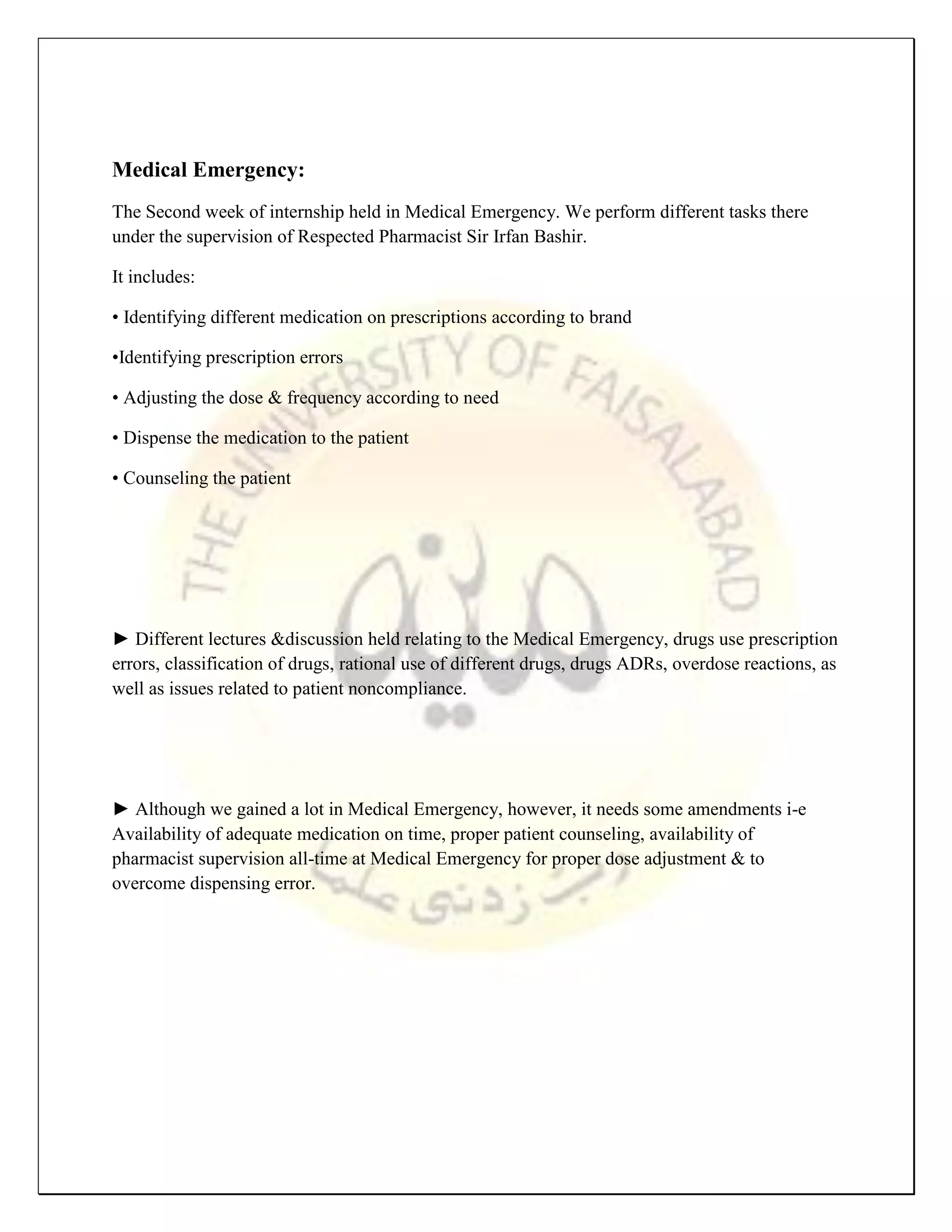 Internship report on allied hospital faisalabad | PDF