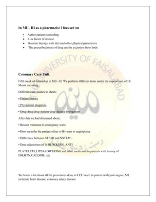 Internship report on allied hospital faisalabad | PDF