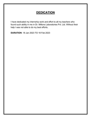 Internship training report on Dr. Milton Laboratories Pvt. Ltd..docx