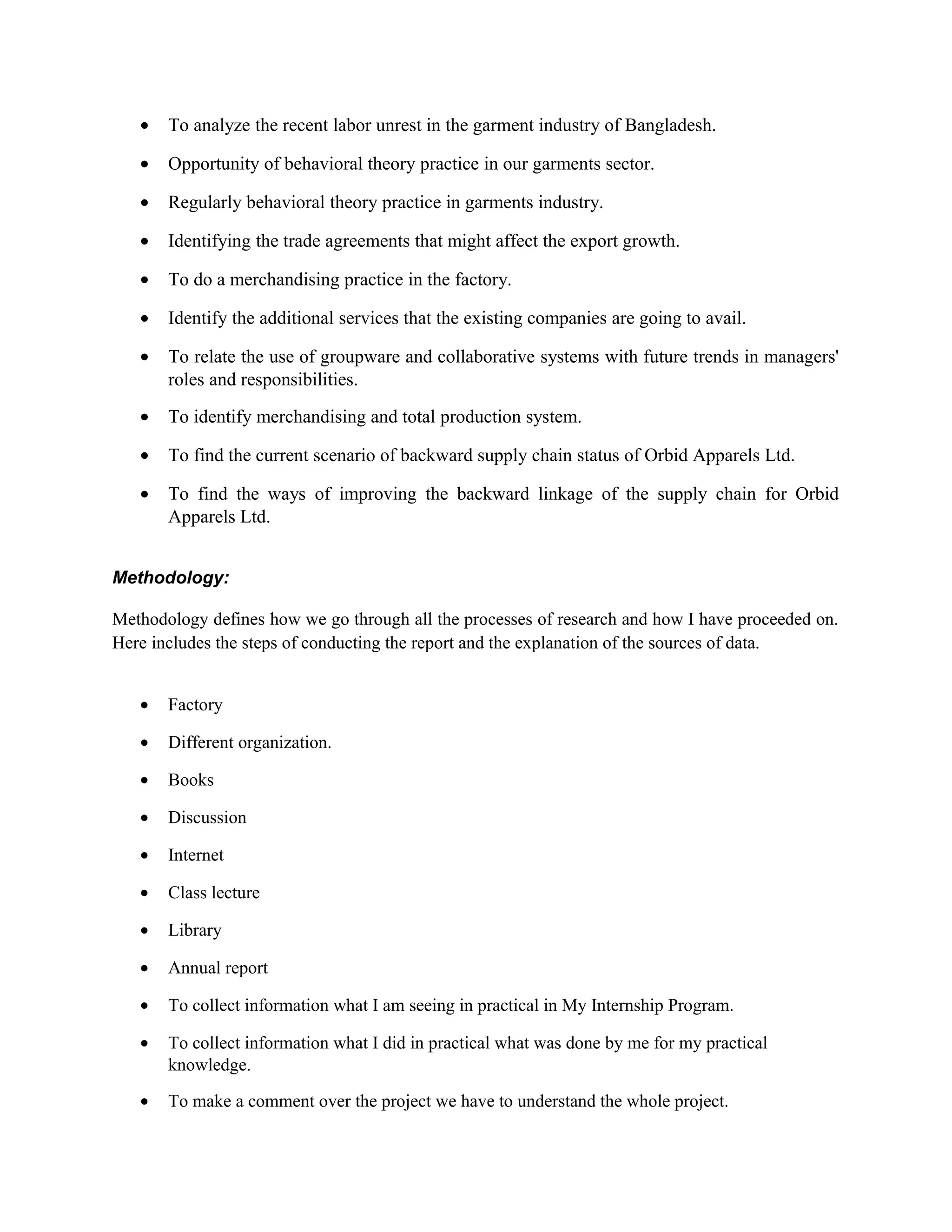 Internship Report on Garments Merchandising | DOC