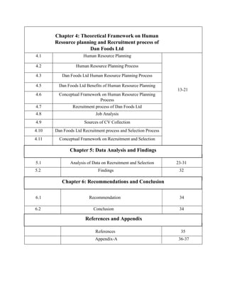 Internship Report on Human Resource Planning and Recruitment Process of ...