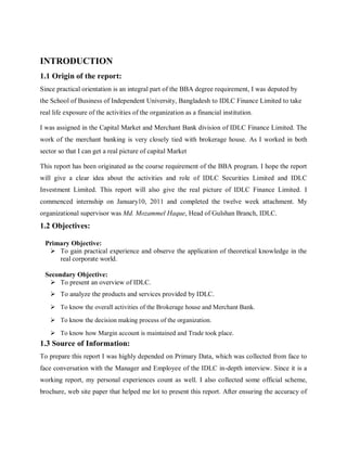 Internship report on idlc 072045 spring 11 | PDF