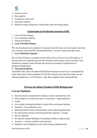 Internship report on pel | PDF