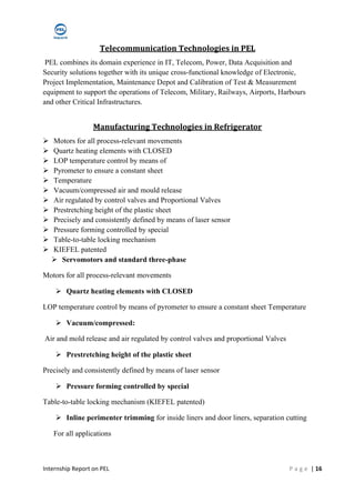 Internship report on pel | PDF