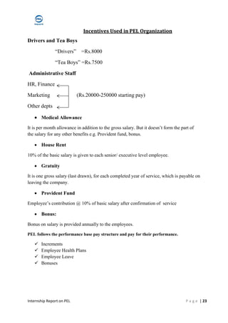 Internship report on pel | PDF