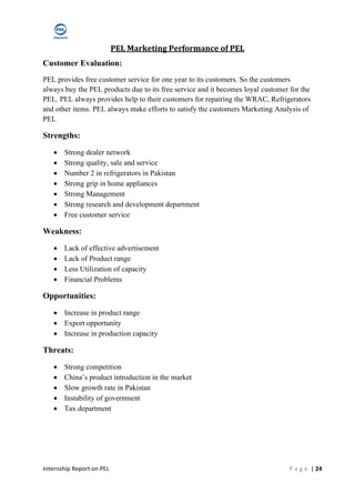 Internship report on pel | PDF