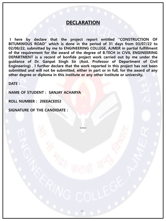 INTERNSHIP REPORT ON FLEXIBLE PAVEMENT by SANJAY ACHARYA.pdf | Civil Engineering Industry ...