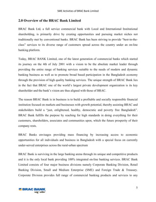 Internship report on sme activities of brac bank limited by ...