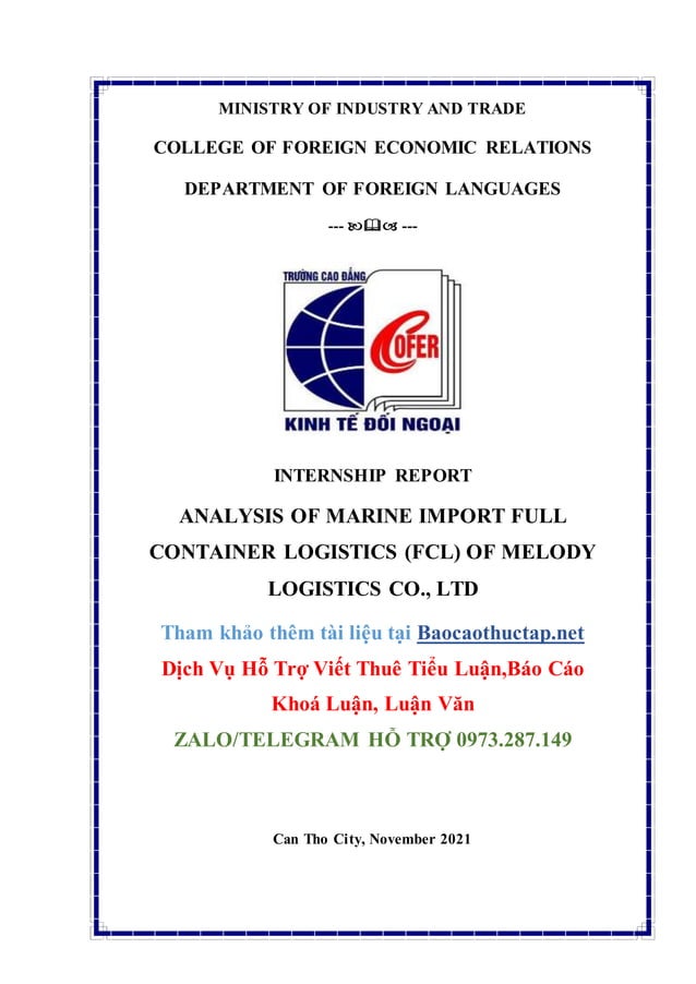 Internship Report Quy Trình Nhập Khẩu Bằng Container Logistics | DOCX ...