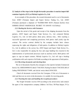 Internship Report Quy Trình Nhập Khẩu Bằng Container Logistics | DOCX