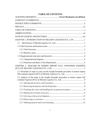 Internship Report Quy Trình Nhập Khẩu Bằng Container Logistics | DOCX