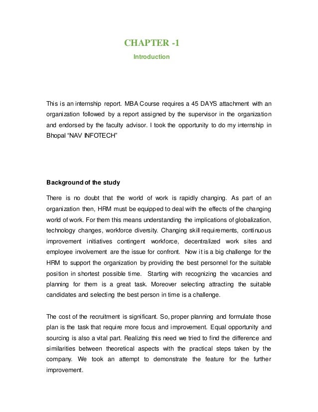 Internship report on recruitment and selection process