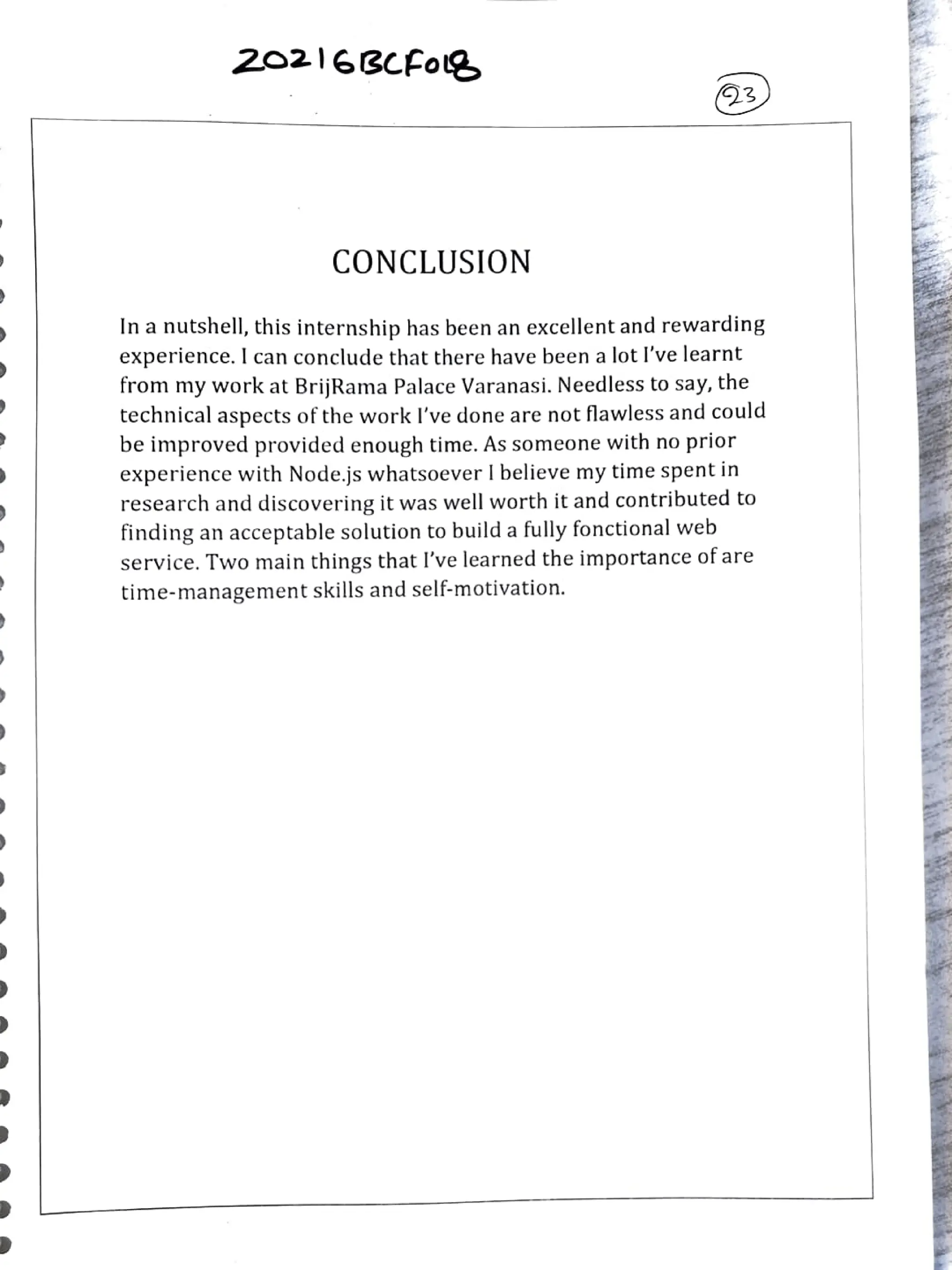 internship report sample.pdf by Bhupendra mati pandey a BHU student. | PDF