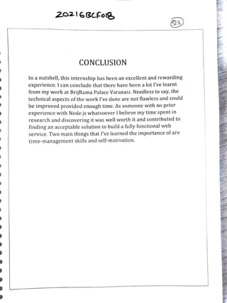 internship report sample.pdf by Bhupendra mati pandey a BHU student. | PDF