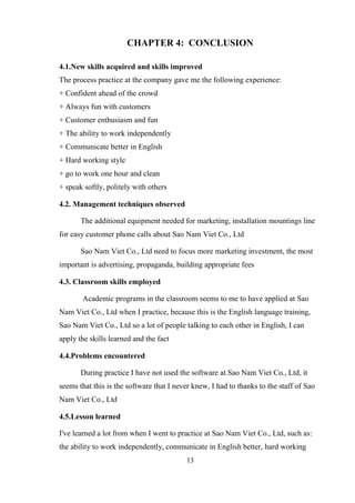 Internship Report Staff Recruitment Procedure At Sao Nam Viet Company ...